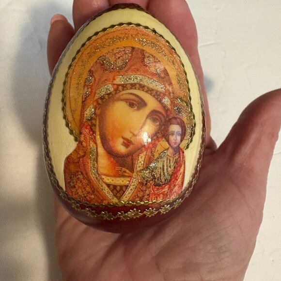 Holiday | Wooden 3 Egg Virgin Mary Jesus Christ From Russia | Poshmark